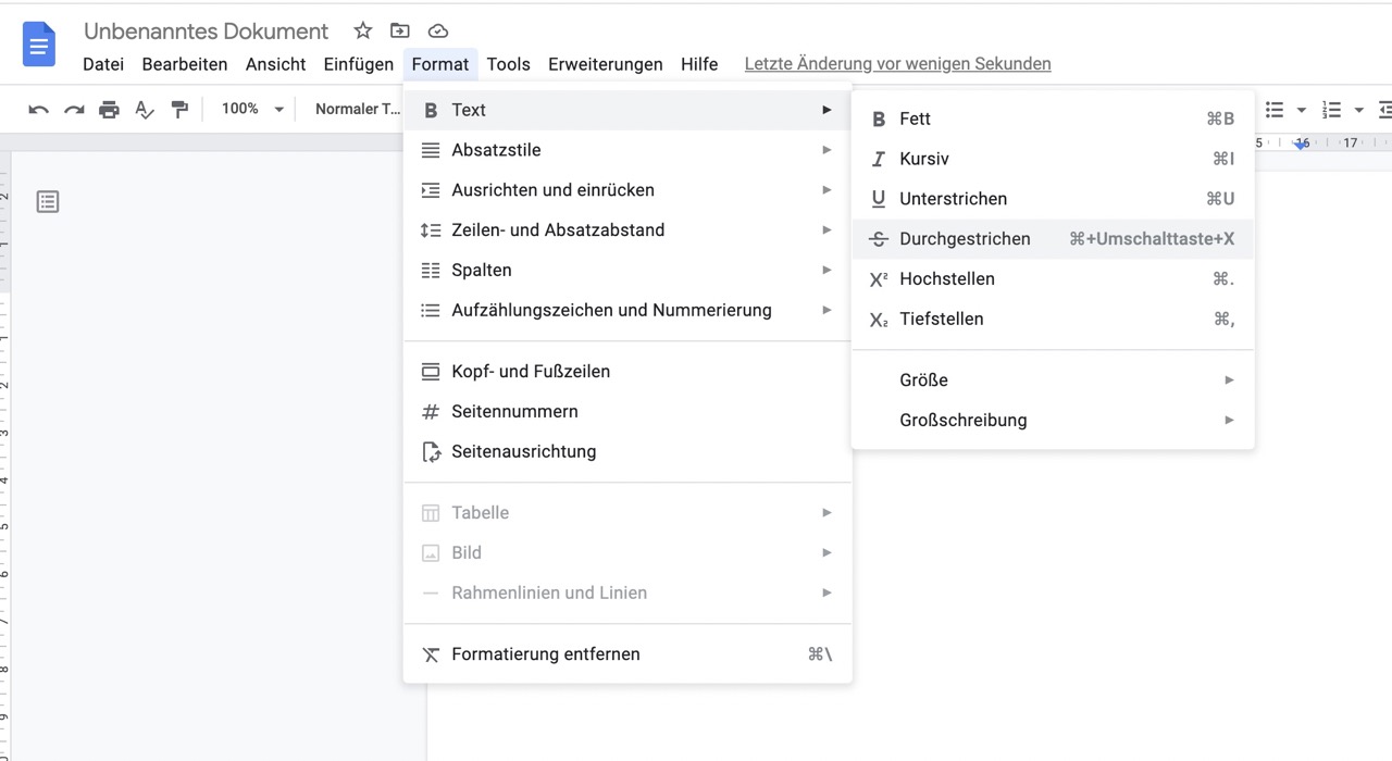 Text durchstreichen in Google Docs: So einfach geht´s!